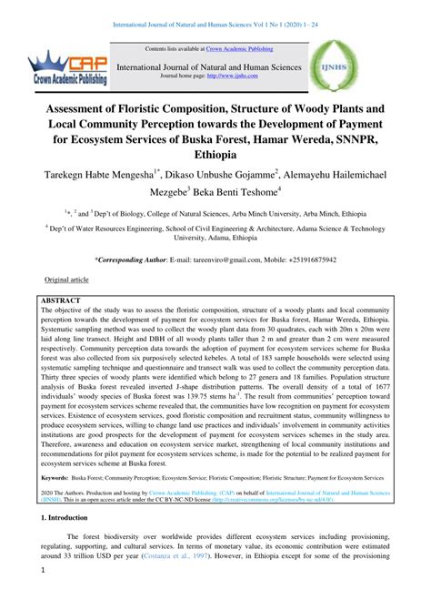 Pdf Assessment Of Floristic Composition Structure Of Woody Plants And Local Community