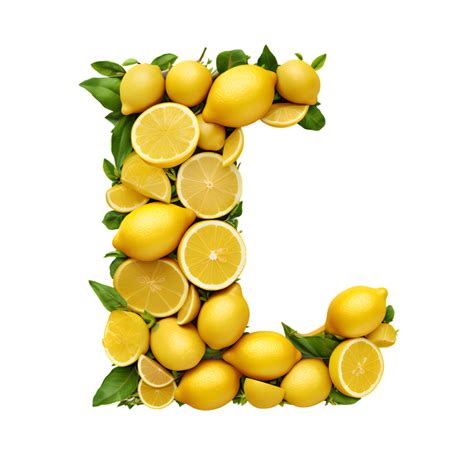Ai Generated Letter L Made Of Lemons Alphabet L Yellow Lemons