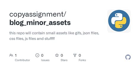 Github Copyassignmentblogminorassets This Repo Will Contain Small
