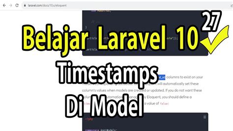 Belajar Laravel 10 Timestamps Di Model Youtube