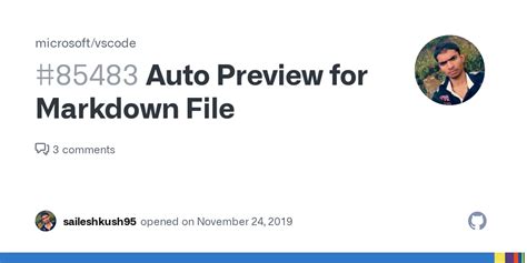 Auto Preview For Markdown File Issue Microsoft Vscode GitHub