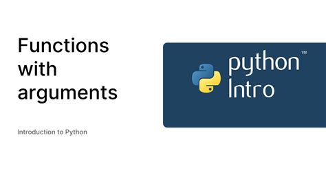 Functions With Arguments Introduction To Python