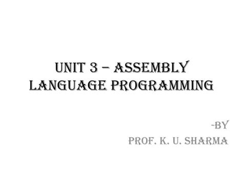 Jumps In Assembly Language Ppt
