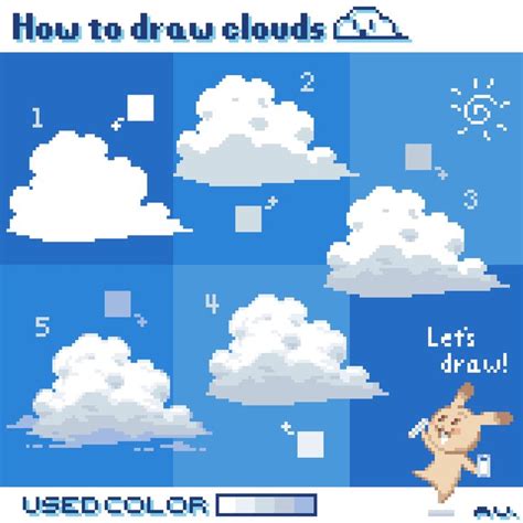 how to draw pixel art clouds