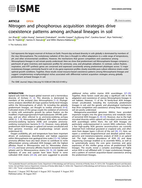 Pdf Nitrogen And Phosphorous Acquisition Strategies Drive Coexistence