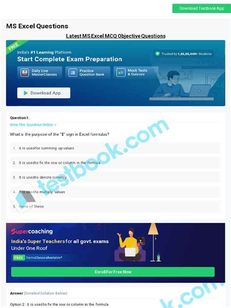 Mcq On Ms Excel 5fb69e13c4364a4373cfdb75 Pdf
