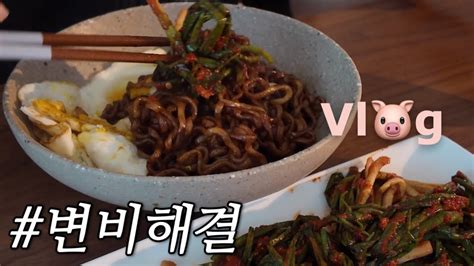 집밥 브이로그ㅣ눈이 많이 온 만큼 떡상하면 좋을텐데☃️😭ㅣ변비해결 쥬스 공개 짜파게티와 파김치 일본쇼핑 필수템 칼디 스프레드