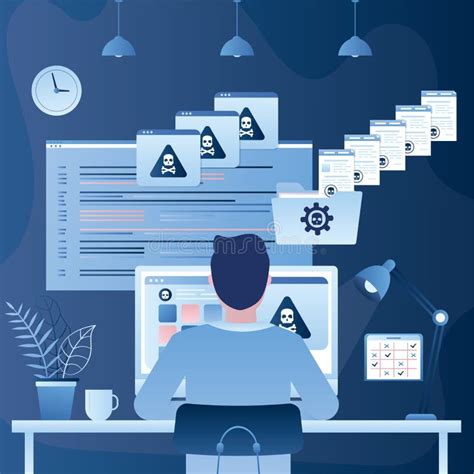Anonymous Developer Writes Code And Creates Computer Virus Stock Vector Illustration Of Attack