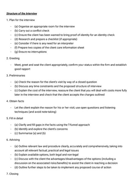 Interviewing And Advising Structure IPP Structure Of The Interview