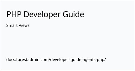 Smart Views PHP Developer Guide