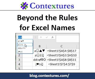 What Are The Rules For Excel Names Contextures Blog