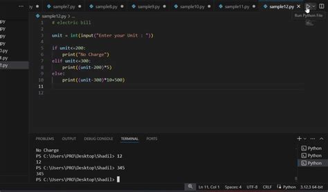Video My Project On Electric Bill Calculation In Python Shadil C