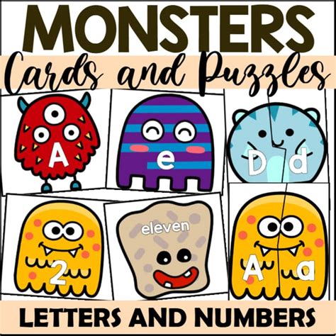 Monster Alphabet And Number Flash Cards And Puzzles By The Connett