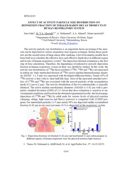 Pdf Effect Of Activity Particle Size Distribution On Deposition