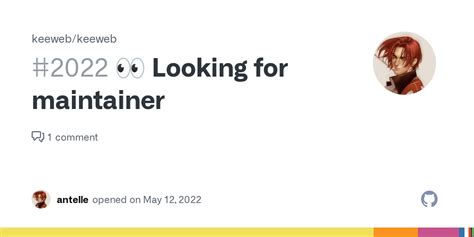 👀 looking for maintainer · issue 2022 · keeweb keeweb · github