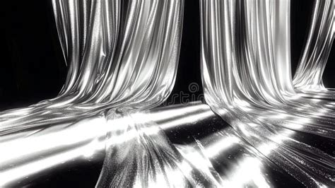 Smooth Metallic Chrome Reflecting Soft Streaks Of Light In A Futuristic Setting Stock Image