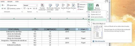 Base de datos en Excel: Cómo crear, usar filtros y buscar datos