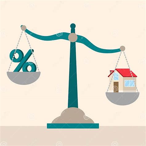 Balancing Home Value And Interest Rates Stock Illustration Illustration Of Property Balancing
