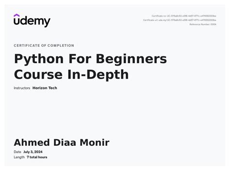 Ahmed Diaa Monir On Linkedin Udemy Python