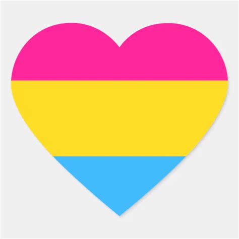 Pansexual Pride Flag Heart Sticker Zazzle