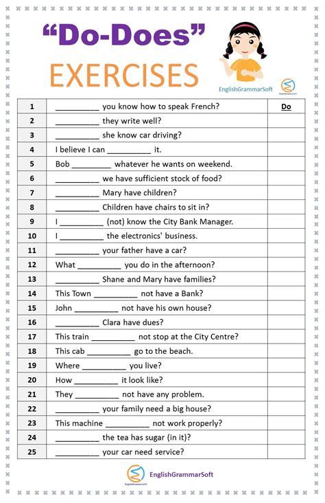 English Exercises Worksheets