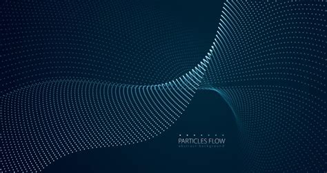 Premium Vector Dynamic Particles Sound Wave Flowing Over Dark Blurred Lights Vector Abstract