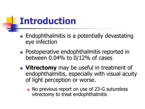 Ppt Outcome Of 23 Gauge Sutureless Transconjunctival Vitrectomy For
