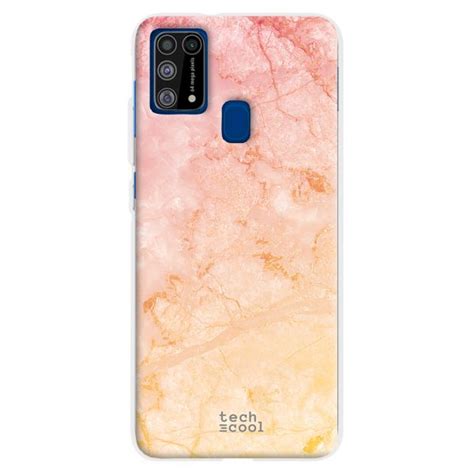 Techcool Capa Para Samsung Galaxy M L Capa Silicone Marble Texture Effect Fusion Pink Yellow