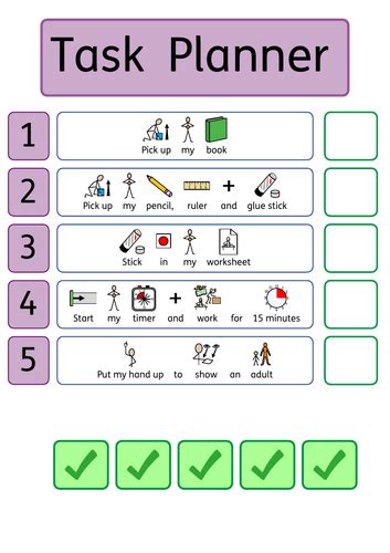 visual task planner ks1 ks2 teaching resources
