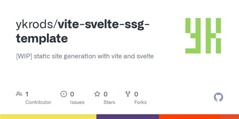Github Ykrodsvite Svelte Ssg Template Wip Static Site Generation With Vite And Svelte