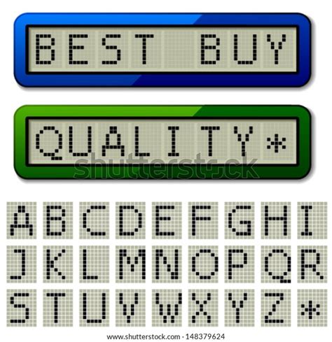 Vector Lcd Display Pixel Font Uppercase Stock Vector Royalty Free 148379624 Shutterstock