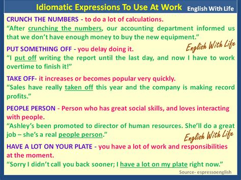 Idiomatic Expressions Picture Examples