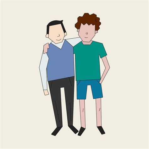 친구 색 벡터 일러스트 레이 션 프리미엄 벡터