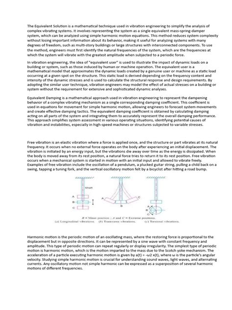 the equivalent solution is a mathematical technique used in vibration