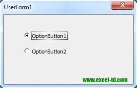 Function Cara Membuat OptionButton Atau RadioButton Pada UserForm Rumus Ajaib