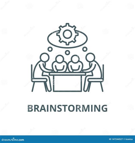 Brainstorming Vector Line Icon Linear Concept Outline Sign Symbol Stock Vector Illustration