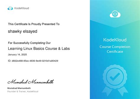 Learning Linux Basics Course And Labs Certificate Kodekloud