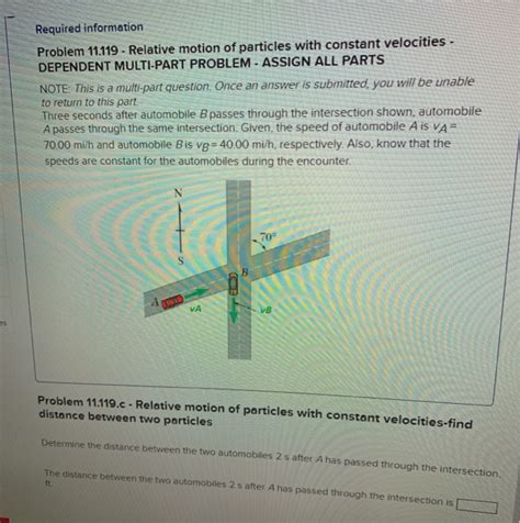 Solved Required Information Problem 11 119 Relative Motion
