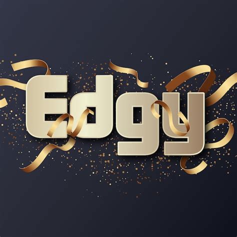 Premium Photo Edgy Text Effect Gold  Attractive Background Card Photo