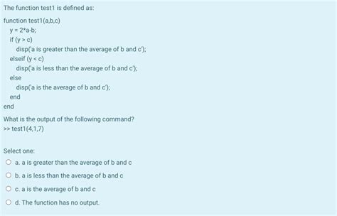 Solved Which Of The Following Statements About MATLAB Chegg