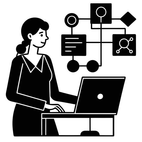 Workflow Designing Assistant Silhouette Illustration 54812929 Vector