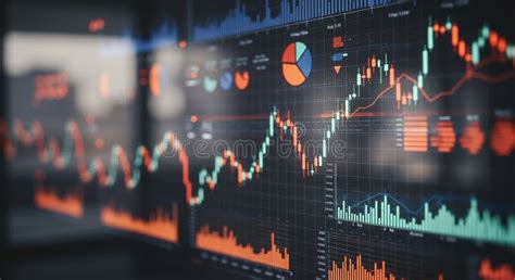 A Digital Screen Displays Complex Financial Data Featuring Line Graphs