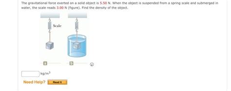 solved the gravitational force exerted on a solid object is