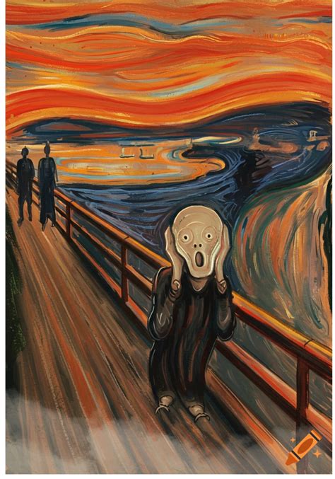 A Painting In The Style Of Edvard Munchs The Scream Featuring A