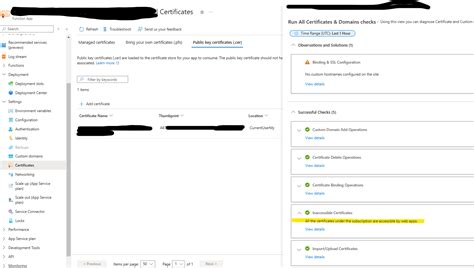 Azure Function App Wont Retrieve Public Cert Even With Websiteloadcertificates Microsoft Qanda