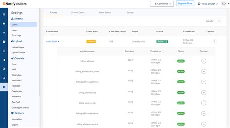 Event Configuration Notifyvisitors Notifyvisitors