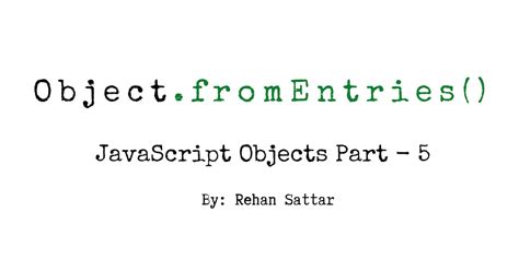 Understanding Objectfromentries