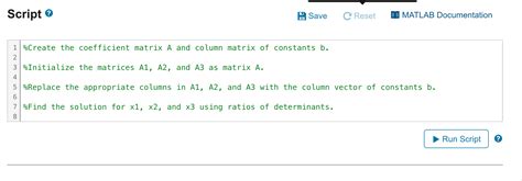 Solved \begin{tabular}{l|l} 1 & % Create the coefficient | Chegg.com