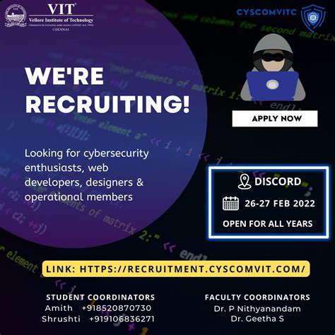 Cybersecurity Vituniversity Vit Velloreinstituteoftechnology