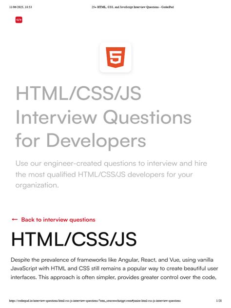 Htmlcssjs Interview Questions Guide Pdf Responsive Web Design